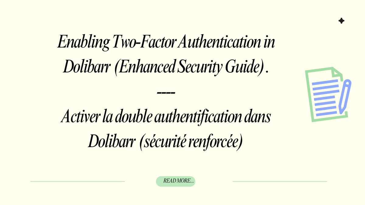 Enabling Two-Factor Authentication in Dolibarr (Enhanced Security Guide ...