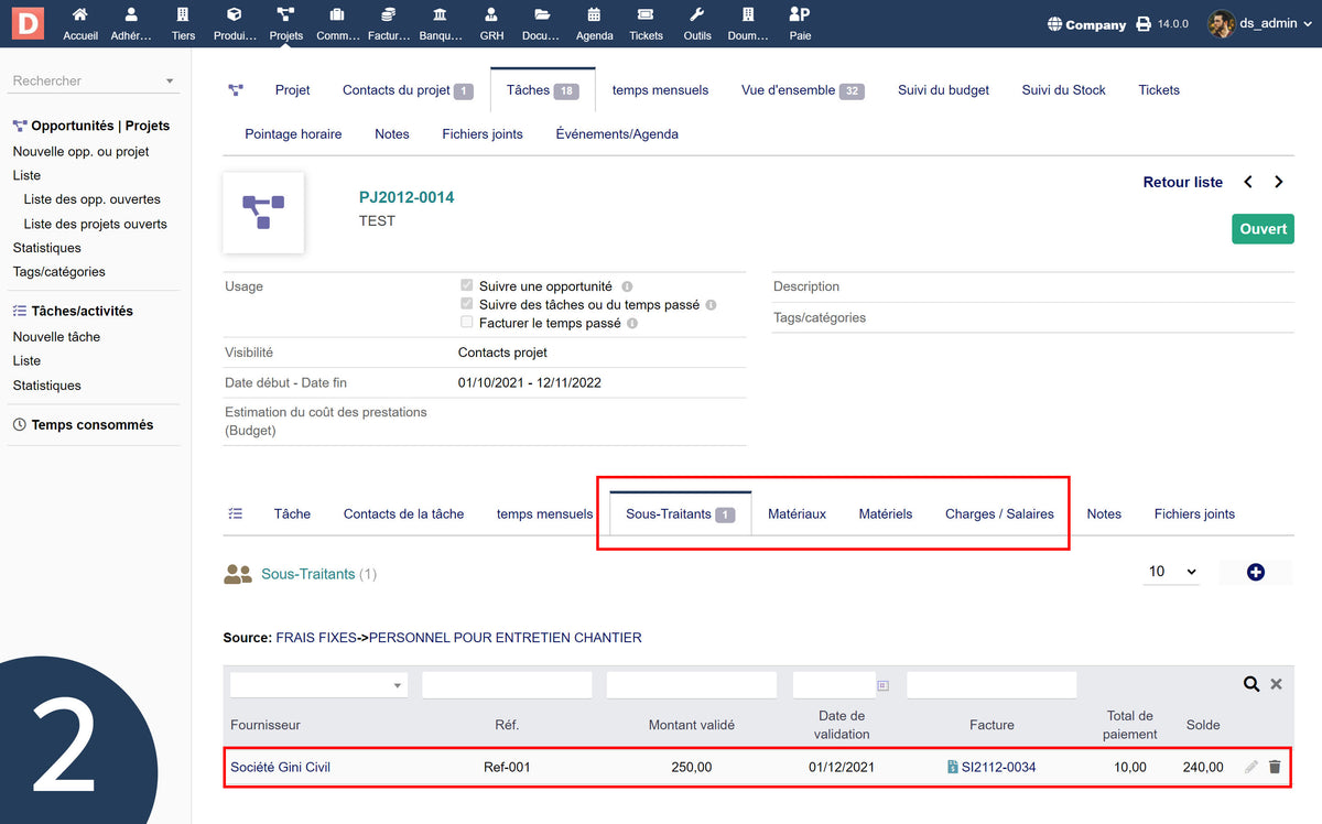 BTP project budget monitoring | Dolibarr MarketPlace
